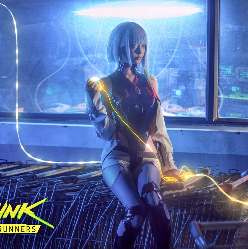 Cyberpunk Lucy Cosplay Costume Wig Set + Leg Armors Edgerunners – MRJCOS